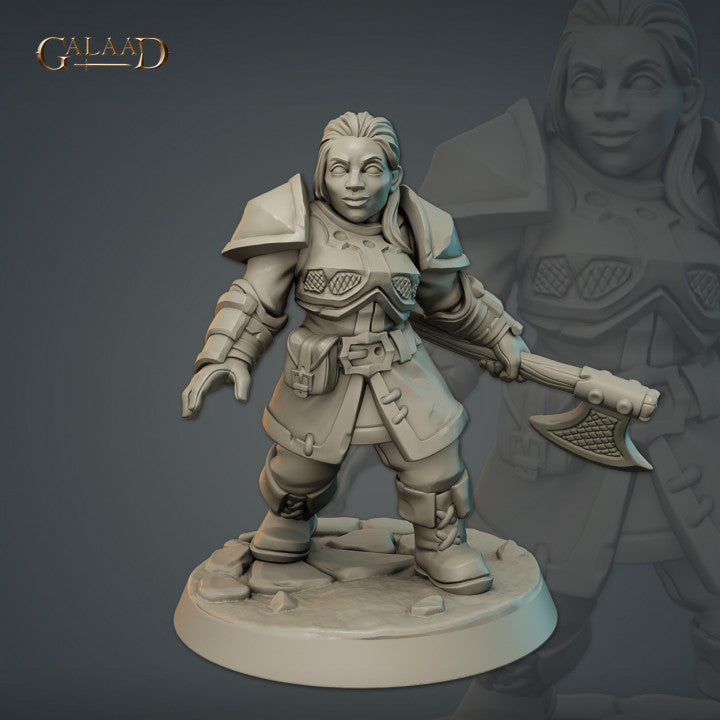 Female Dwarf Fighter Fantasy Miniature DnD 5e Wargame Pathfinder TTRPG ...