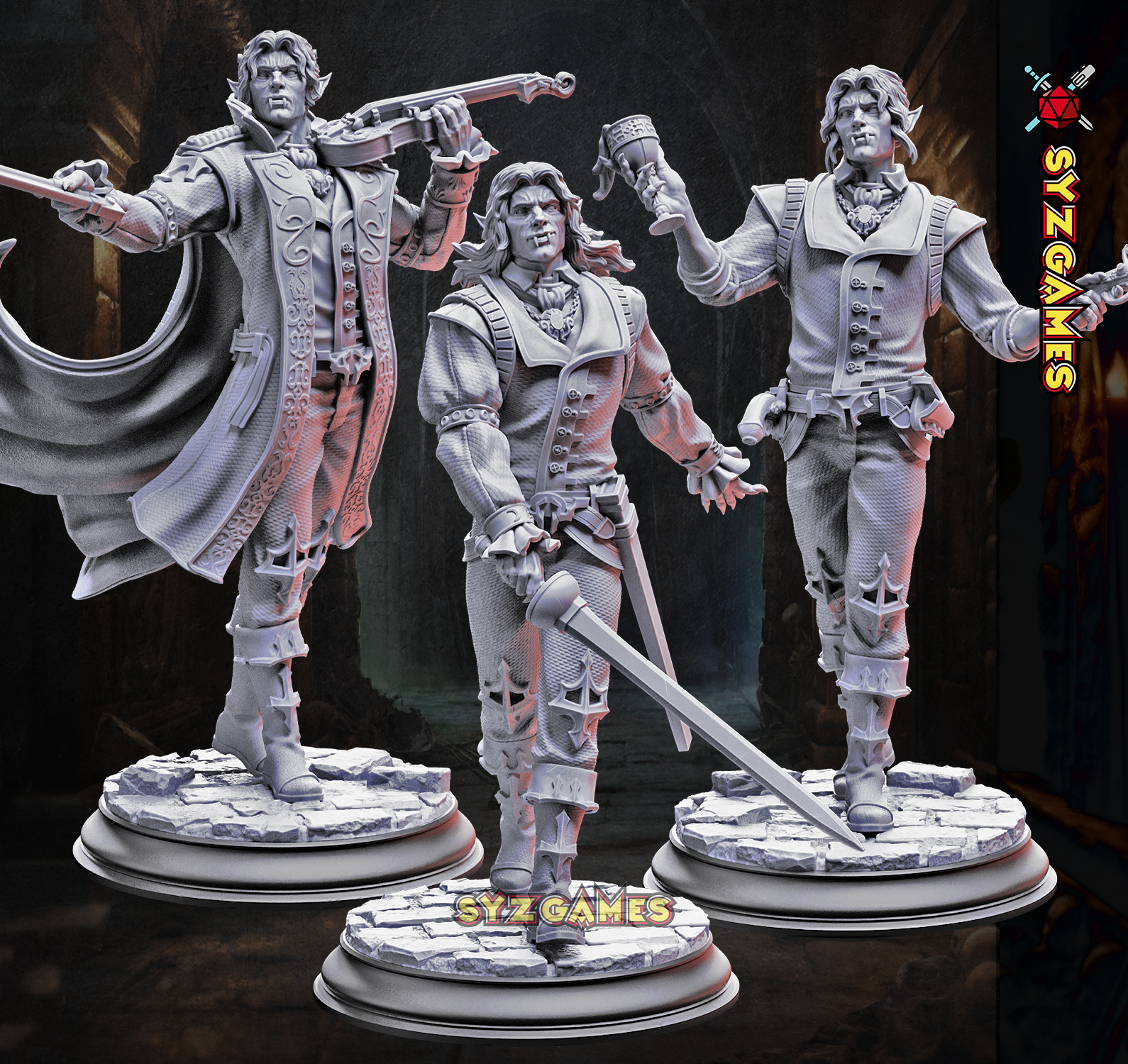 Vampire Socialites Guests of the Masquerade Fantasy Miniature DnD 5e ...