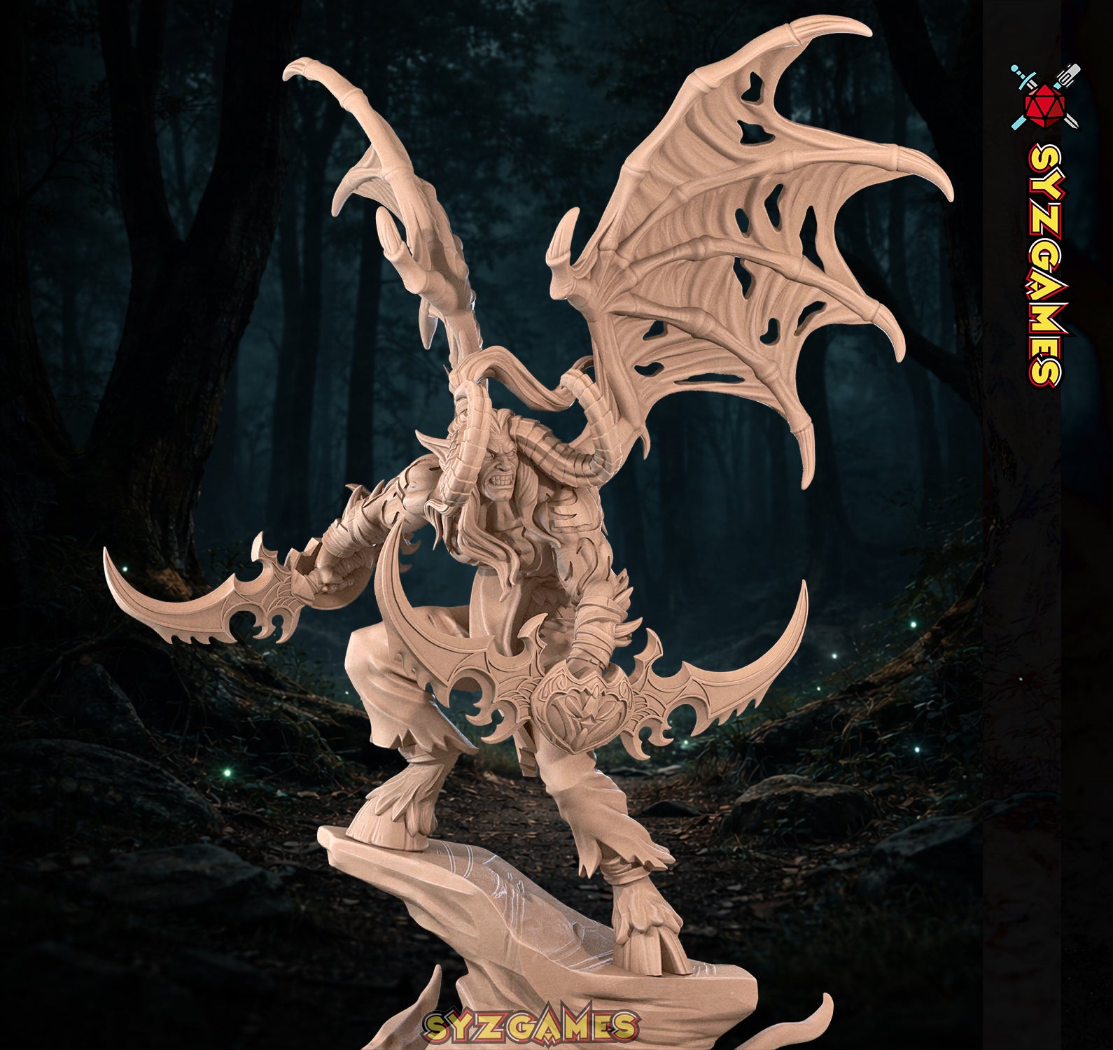 Illidan Night Elf Demon Hunter Warcraft Miniature D&D Paladin 5E Figure ...