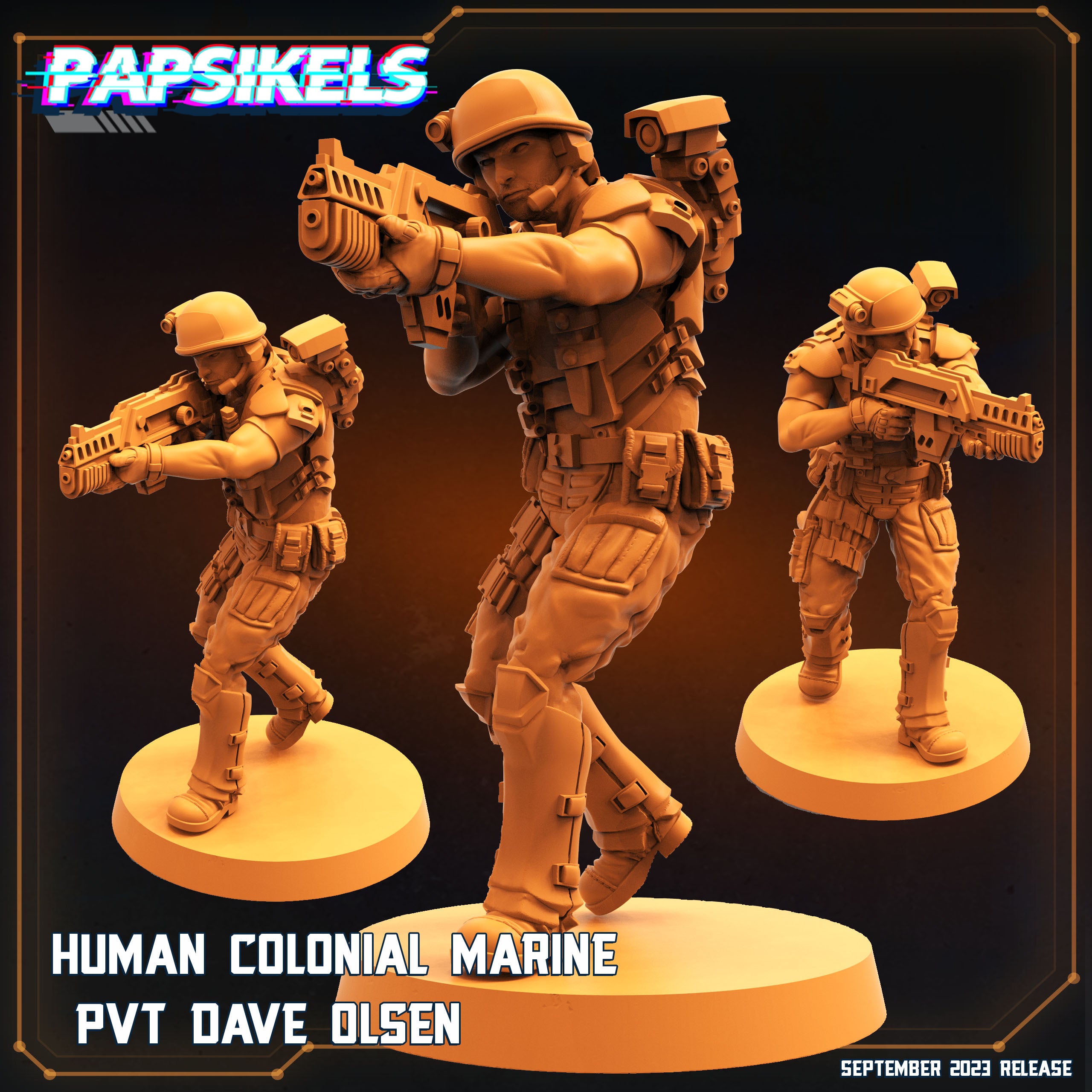 Human Colonial Marine Sci-Fi Miniature RPG Role Playing Papsikels ...