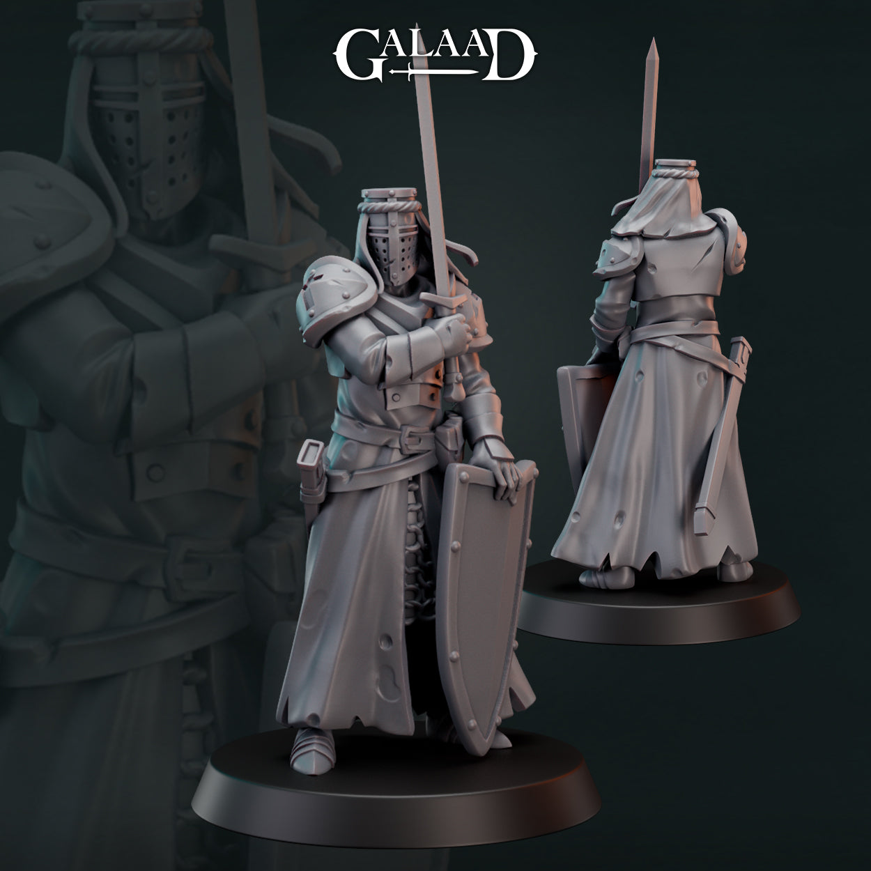 Knight Templar Fantasy Miniature DnD 5e Wargame Pathfinder TTRPG – SYZGames
