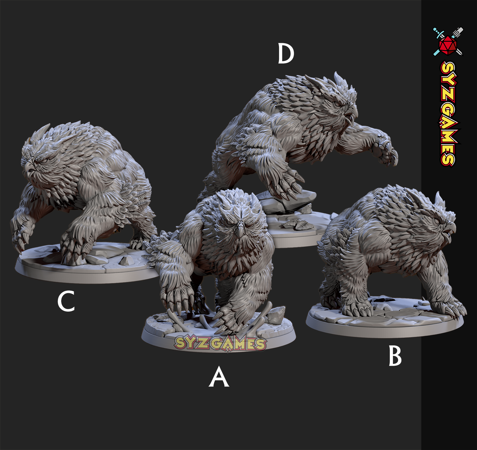 Nightmaulers Owlbears Fantasy Resin Miniature DnD Tabletop RPG – SYZGames