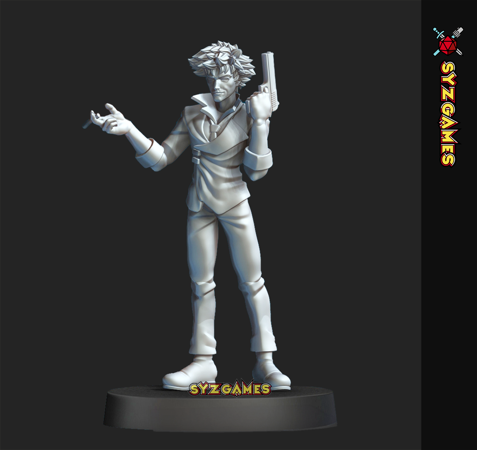 Spike Cowboy Bebop Resin Miniature Warhammer Pathfinder TTRPG – SYZGames