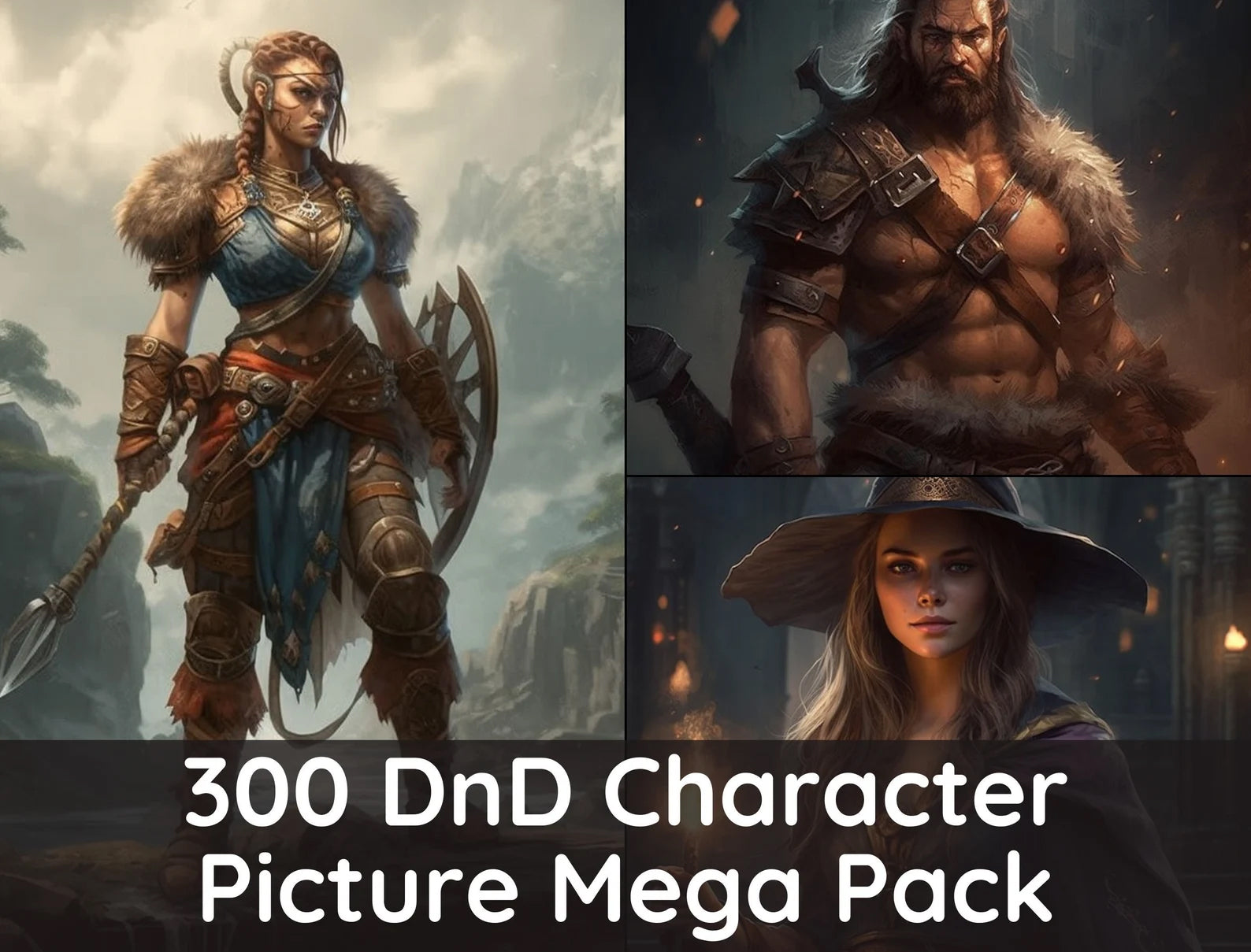 DnD 300 Character Portraits Full Body Picture Mega Bundle Digital Down ...