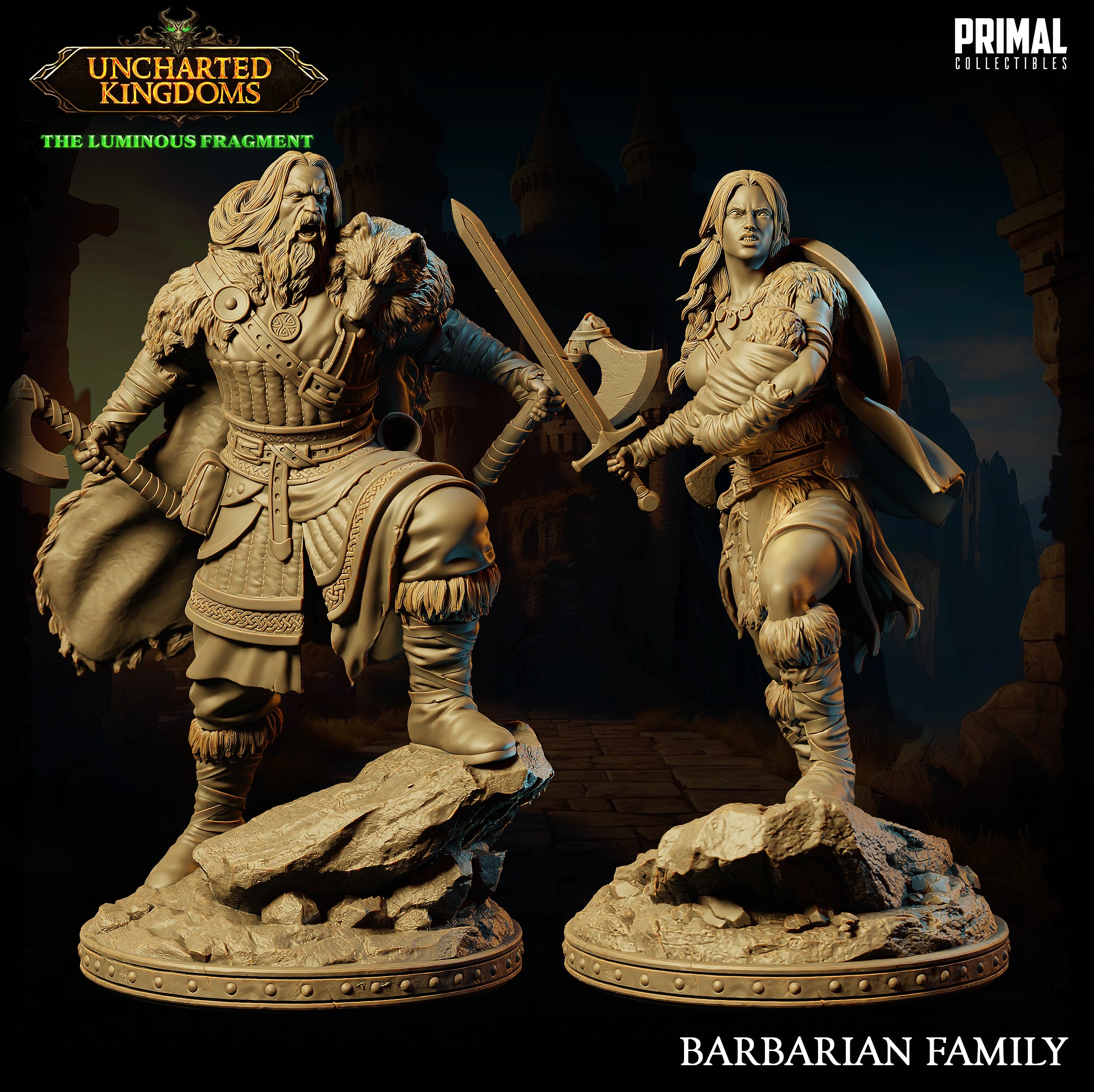 Barbarian Family Kara Fegur Forgotten Realms Resin Miniatures DnD ...
