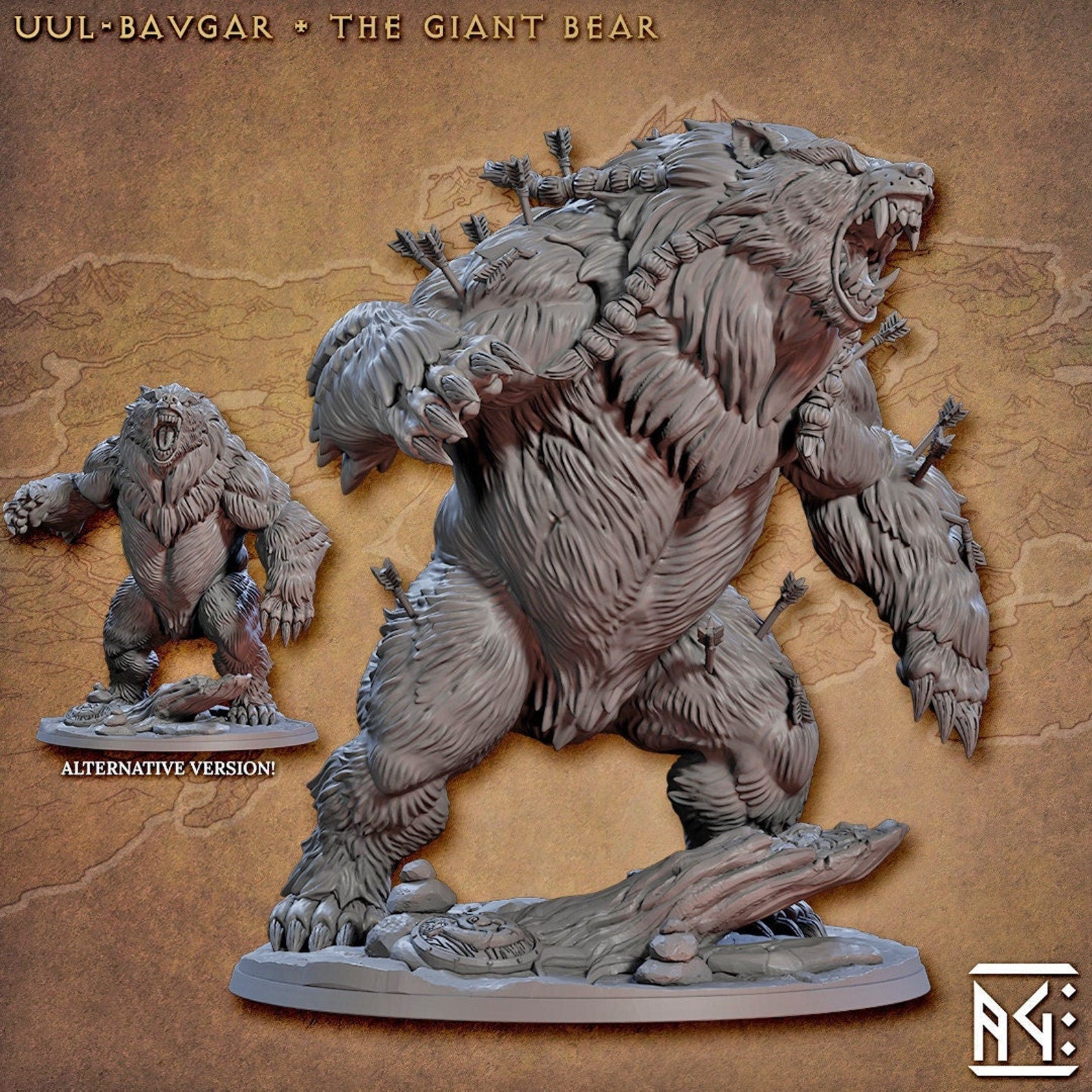 Uul-Bavgar the Giant Bear Fantasy Miniature DnD Tabletop Game RPG ...