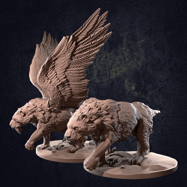 Felidont and Saber Toothed Tiger Miniature DnD 5E figure Beast – SYZGames