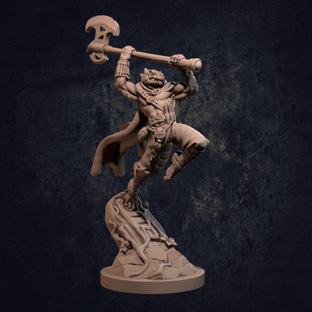 Koa Lizardfolk Barbarian DnD 5E Figure Wargaming – SYZGames