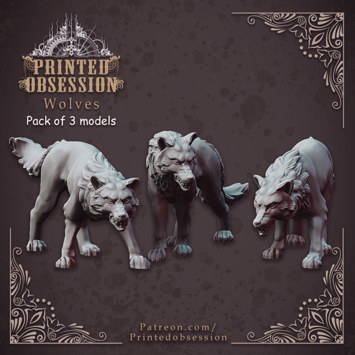 Wolves DnD Miniature Pathfinder RPGs Fantasy minis – SYZGames